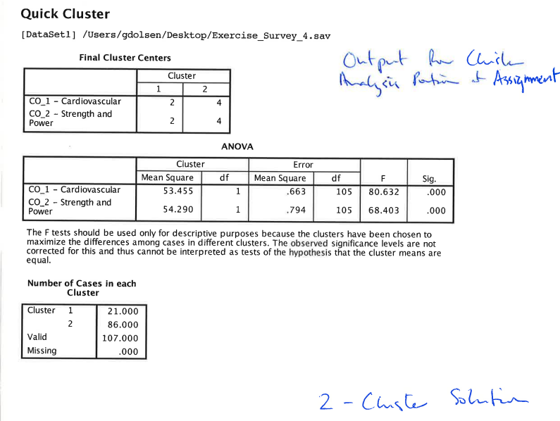 Quick Cluster [DataSetl] | Chegg.com