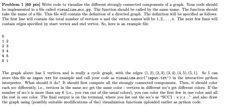 Solved Problem 1 [60 pts) Write code to visualize the | Chegg.com