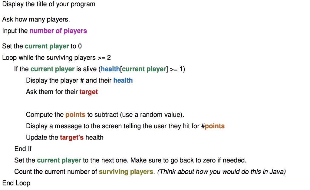 Solved Welcome to the Wizard Battle! How many players? 3 | Chegg.com