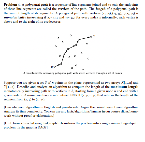 Solved Problem 4. A polygonal path is a sequence of line | Chegg.com