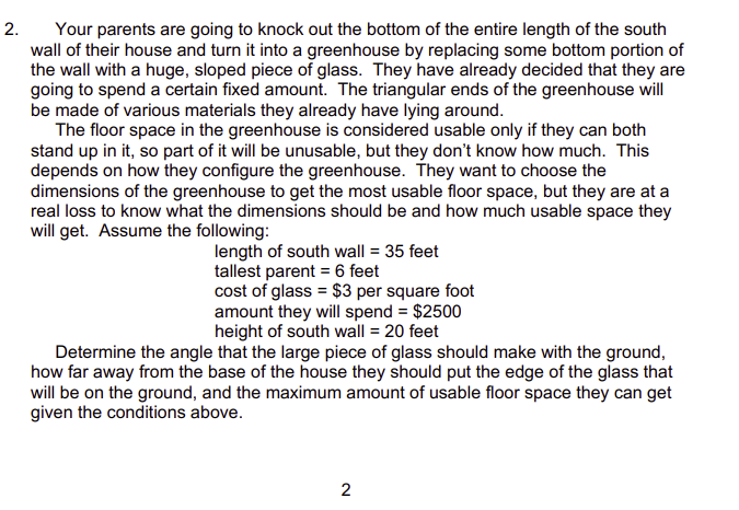 Solved Your parents are going to knock out the bottom of the | Chegg.com