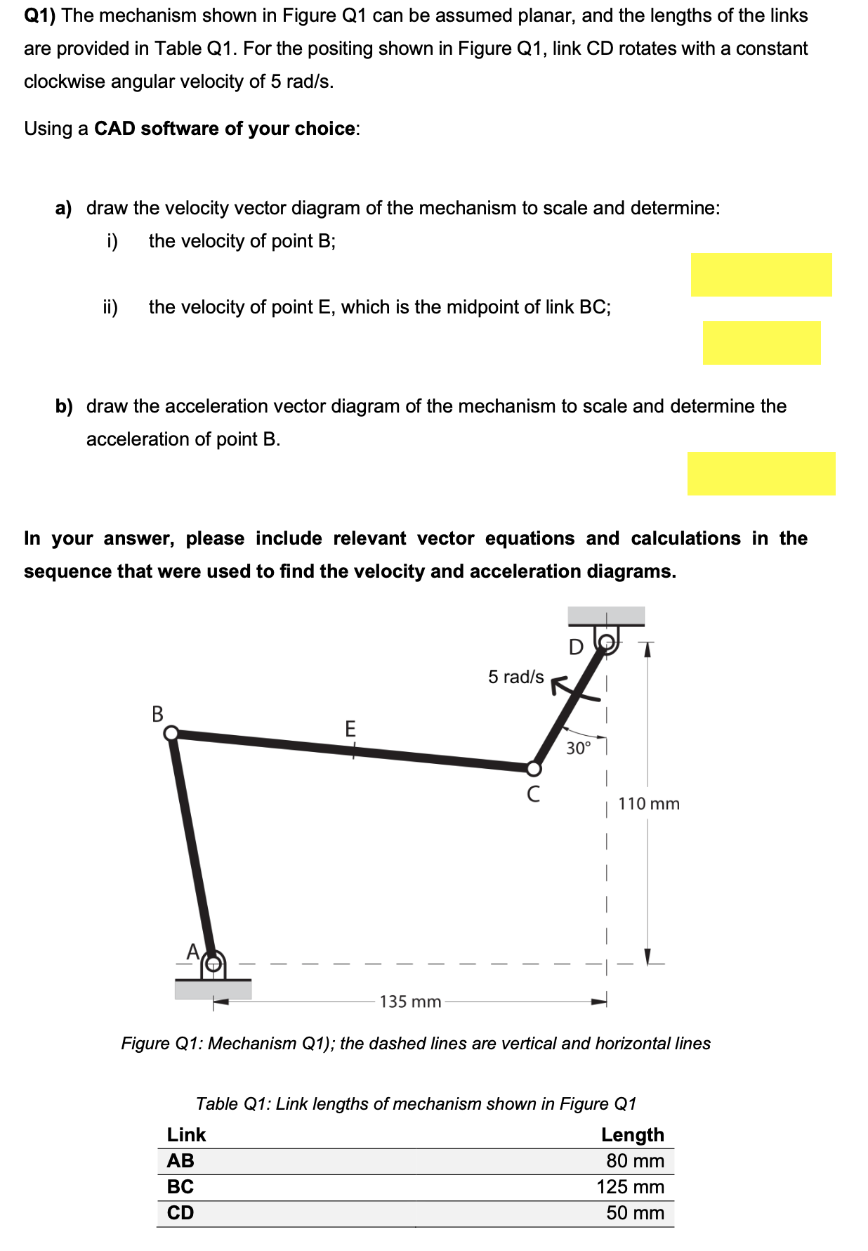 How can I draw velocity and acceleration vector | Chegg.com