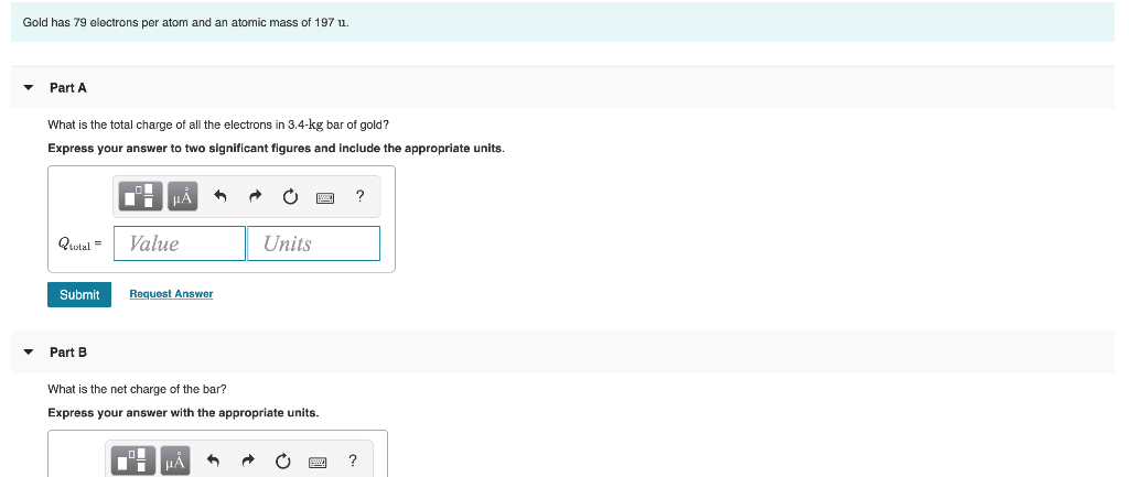 Solved Gold has 79 electrons per atom and an atomic mass of | Chegg.com