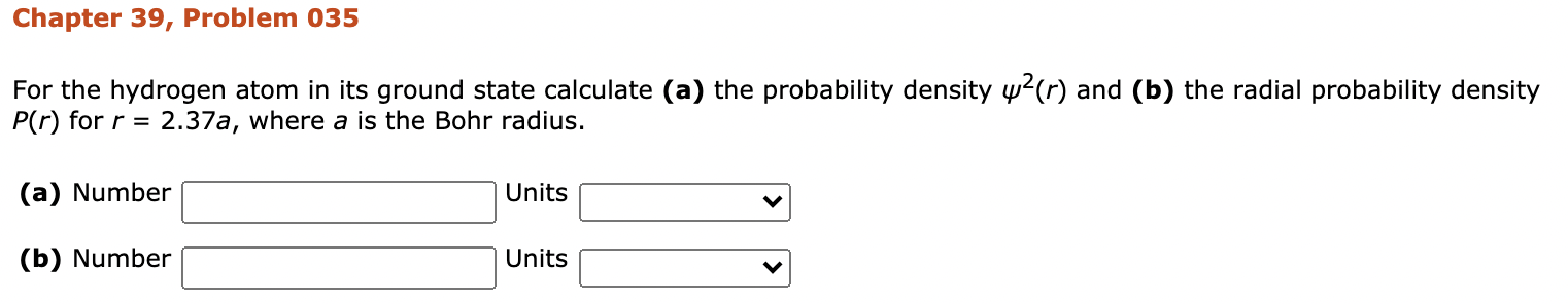 Solved Chapter 39, Problem 035 For the hydrogen atom in its | Chegg.com