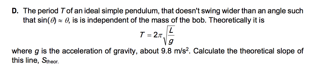 Solved How do I solve for the theoretical slope for this | Chegg.com