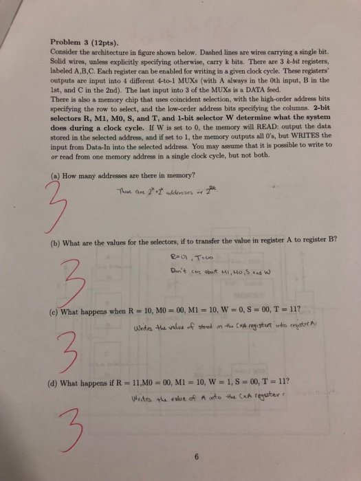 Problem 3 (12pts). Consider the architecture in | Chegg.com