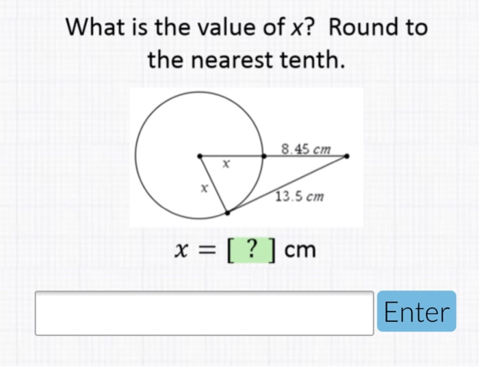 Solved What is the value of x? Round to the nearest tenth. | Chegg.com