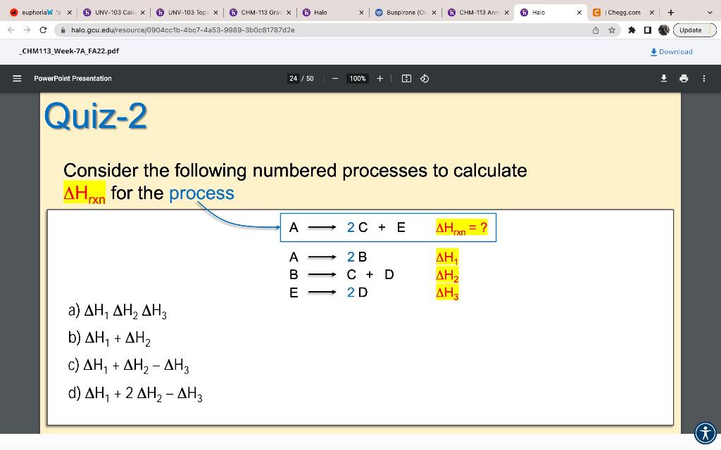 Solved Consider the following numbered processes to | Chegg.com