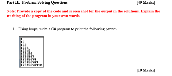 Solved Part III- Problem Solving Questions [40 Marks] Note: | Chegg.com
