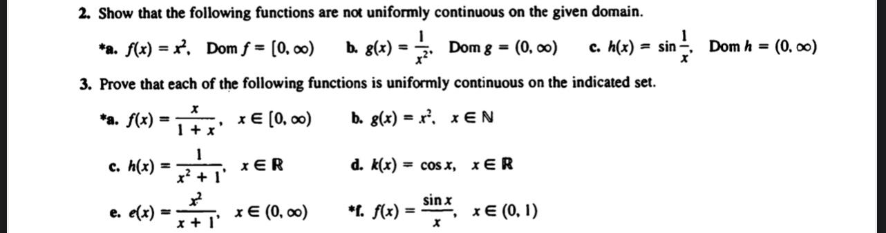 Solved Dom h = (0.00) X 2. Show that the following functions | Chegg.com