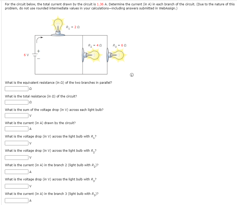 Solved For the circuit below, the total current drawn by the | Chegg.com