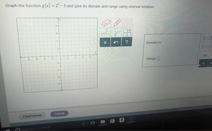 Solved Graph the function g(x) = 2^x - 3 and give its domain | Chegg.com