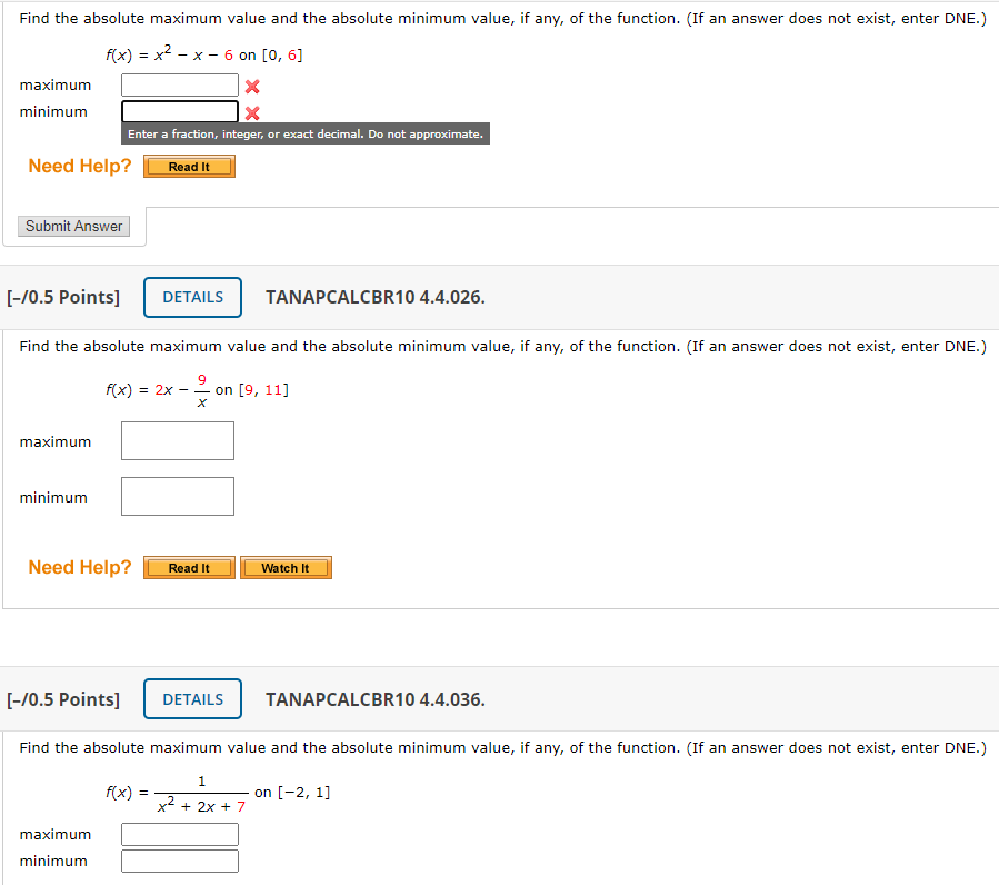 Solved Find the absolute maximum value and the absolute | Chegg.com