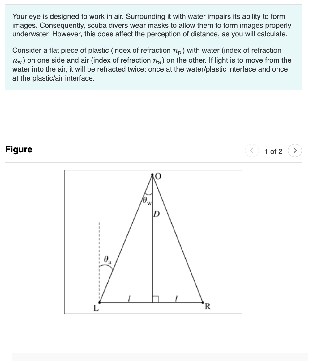 Your eye is designed to work in air. Surrounding it | Chegg.com