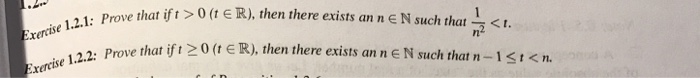 Solved Prove that if t > 0 (I elementof R), then there | Chegg.com