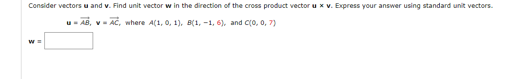 Solved Consider vectors u and v. Find unit vector w in the | Chegg.com