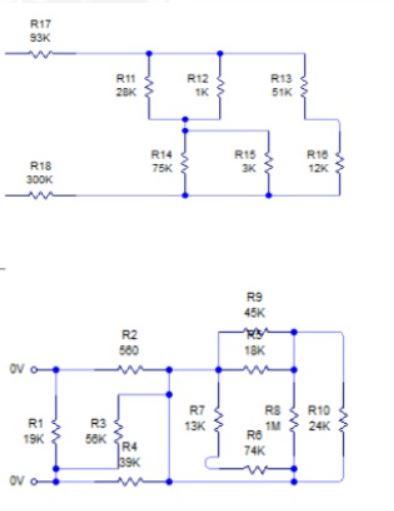 Solved R17 93K R11 28K R12 1K R13 51K R14 75K R15 3K R16 12K | Chegg.com