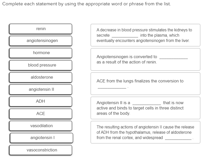 Solved Complete each statement by using the appropriate word | Chegg.com
