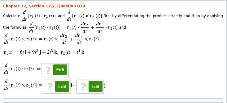 Solved ) more dr2 dri . Chapter 12, Section 12.2, Question | Chegg.com