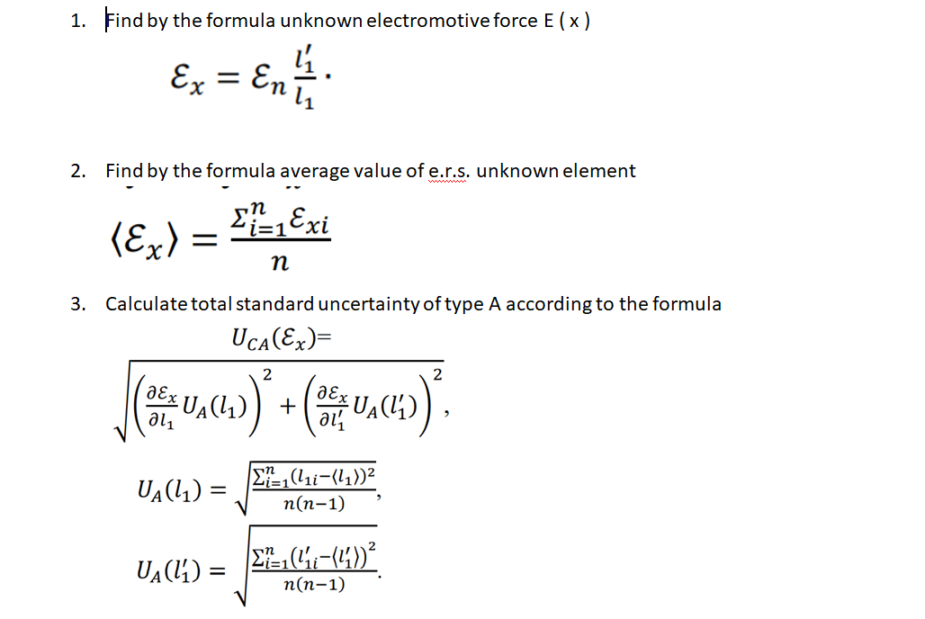 1. Find by the formula unknown electromotive force | Chegg.com