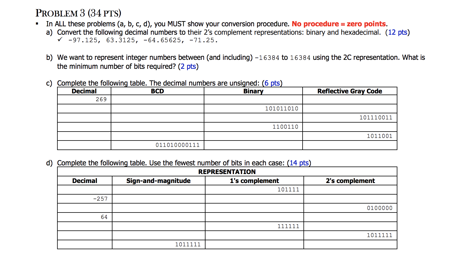 Solved PROBLEM 3 (34 PTS) In ALL these problems (a, b, c, | Chegg.com