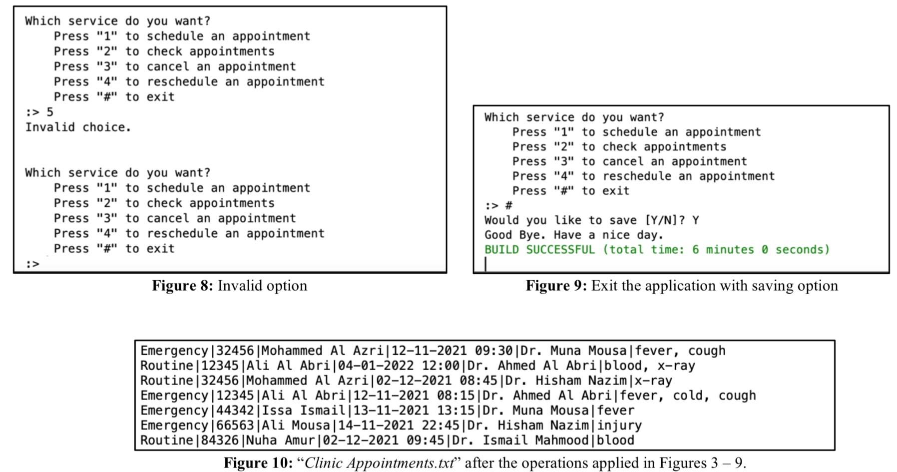 Solved Java... Read the initial appointments records from a | Chegg.com