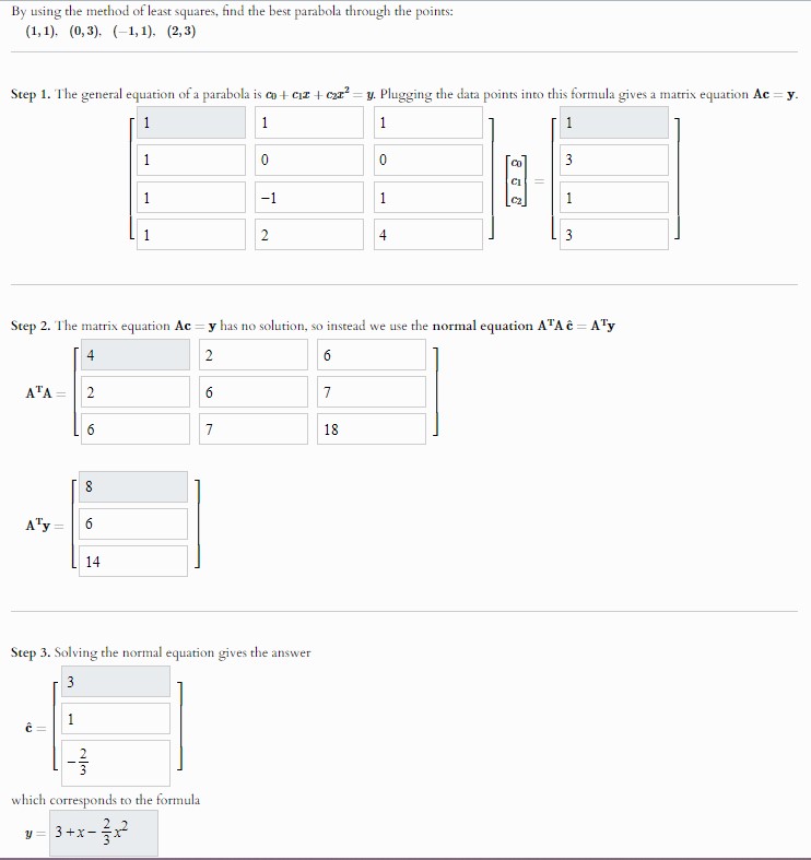 Solved By using the method of least squares, find the best | Chegg.com