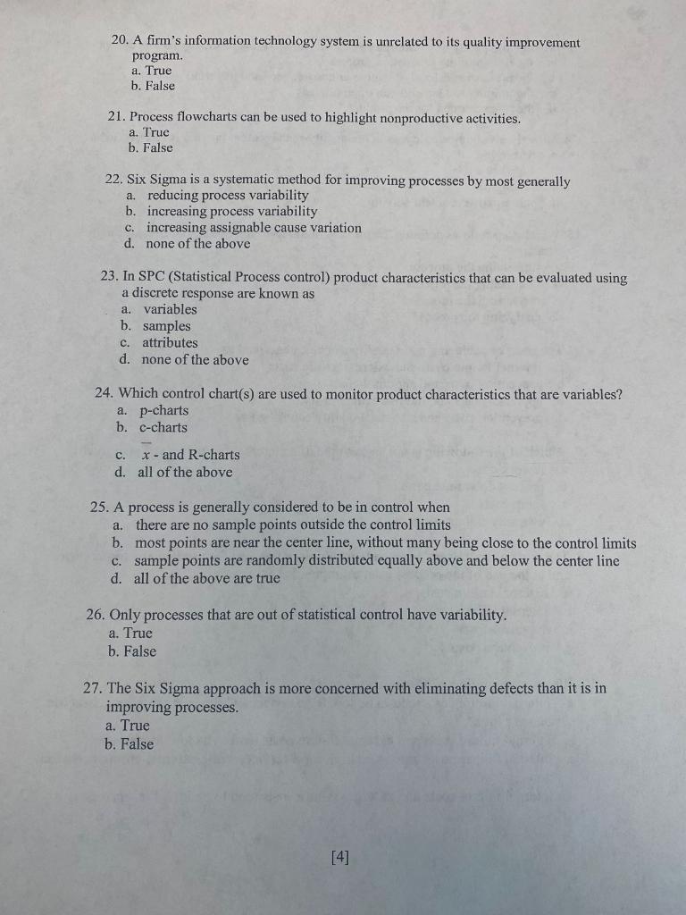 Solved 20. A firm's information technology system is | Chegg.com