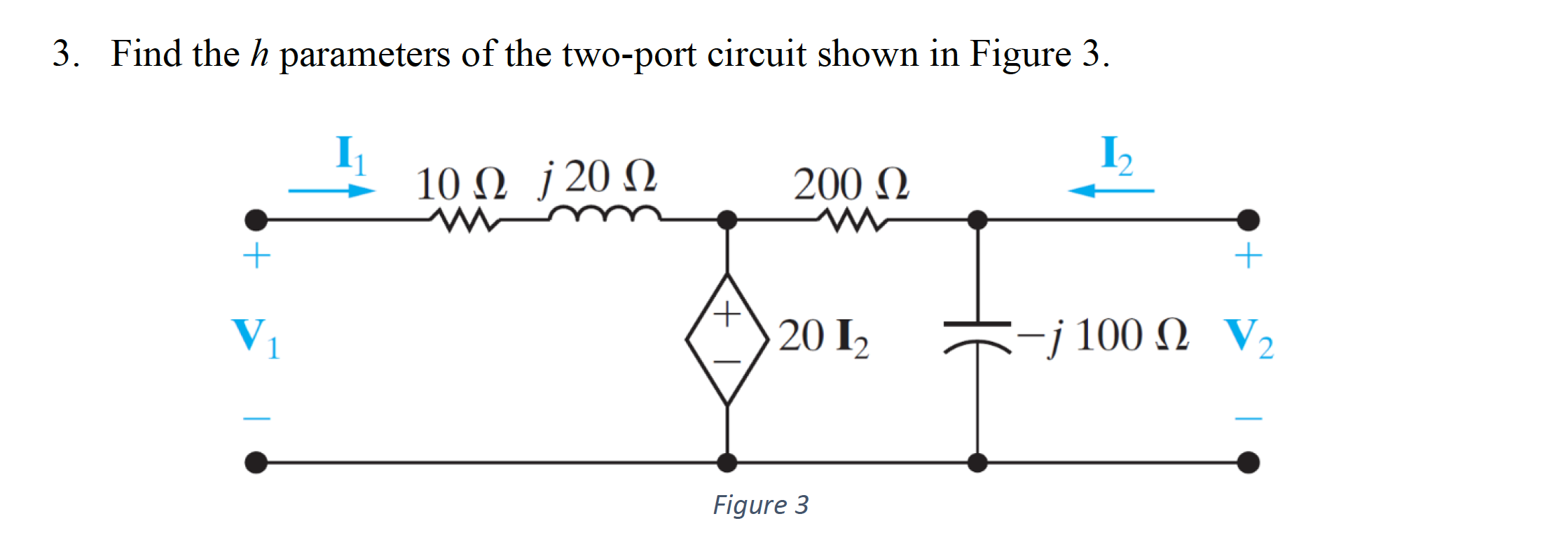 Solved 3. Find the h parameters of the two-port circuit | Chegg.com