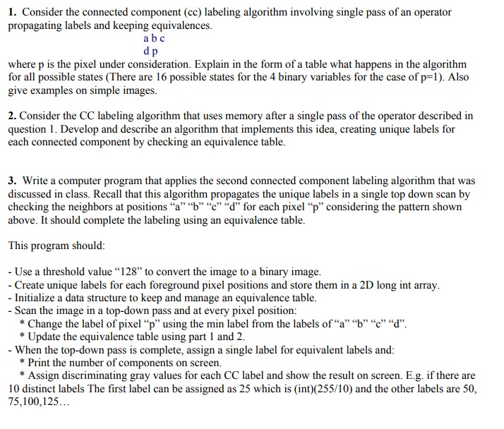 Solved Consider the connected component (cc) ﻿labeling | Chegg.com