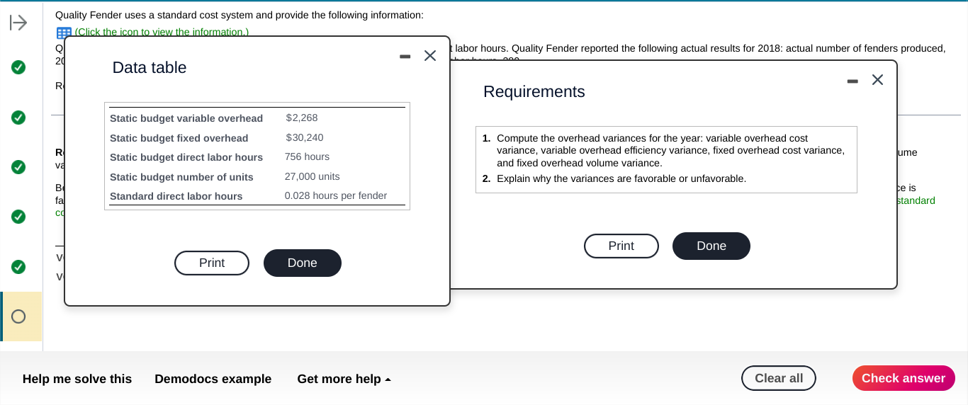 Solved Quality Fender uses a standard cost system and | Chegg.com