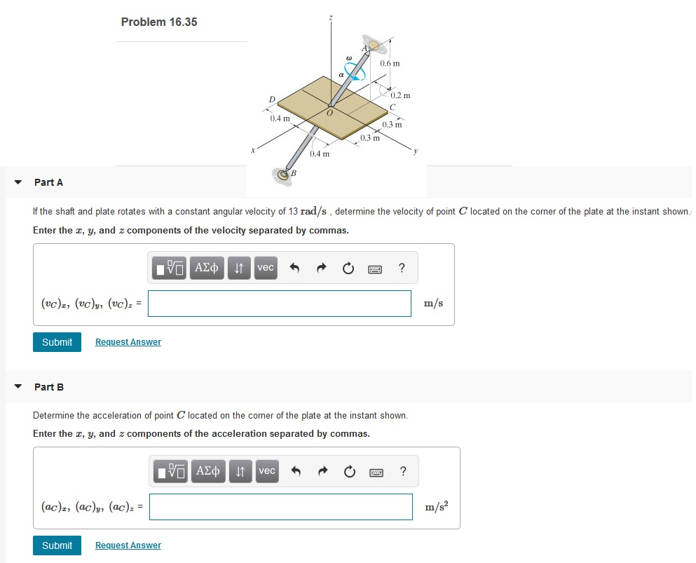 Solved Problem 16.35 0.6 m 0.2 m 0.4 m 0.4 m Part A If the | Chegg.com