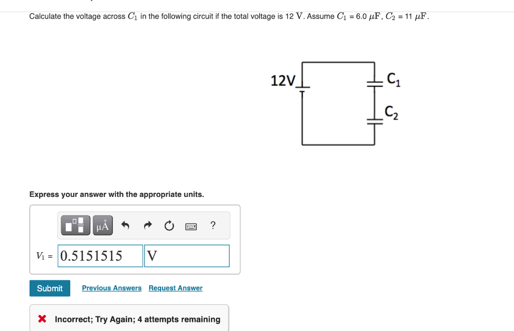Solved A circuit with a total charge of 75μC is shown below. | Chegg.com