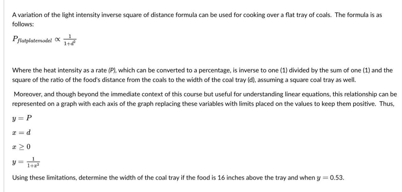Solved A variation of the light intensity inverse square of | Chegg.com
