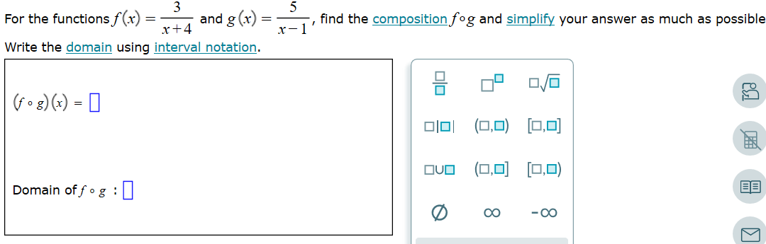 Solved , find the composition fog and simplify your answer | Chegg.com