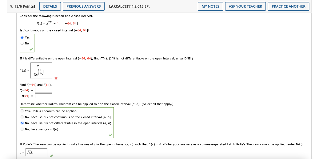 Solved 5. [3/6 Points] DETAILS Consider the following | Chegg.com