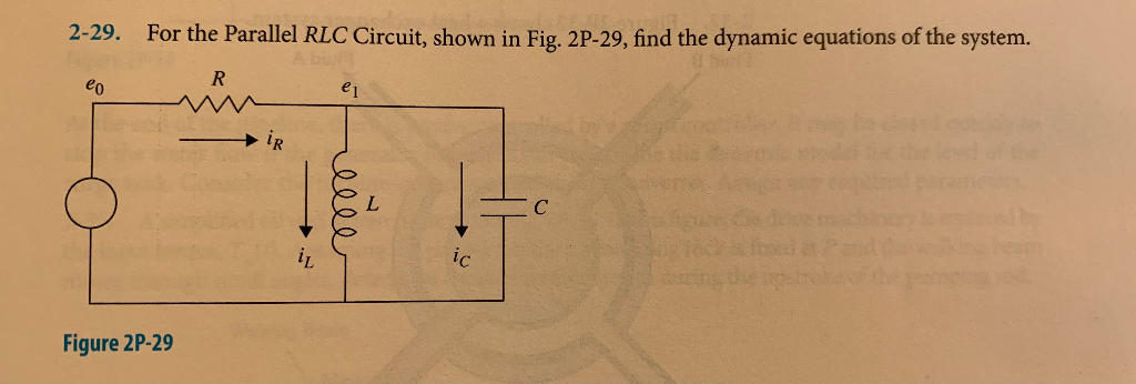 Solved 2-29. For the Parallel RLC Circuit, shown in Fig. | Chegg.com