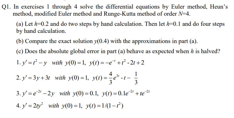 Solved Q1. ﻿In exercises 1 ﻿through 4 ﻿solve the | Chegg.com