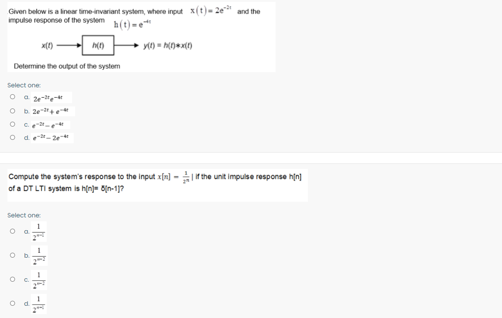 Solved and the Given below is a linear time-invariant | Chegg.com