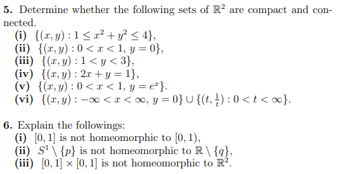 Solved 1 5. Determine whether the following sets of R2 are | Chegg.com