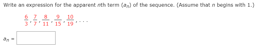 Solved Write an expression for the apparent nth term of the | Chegg.com
