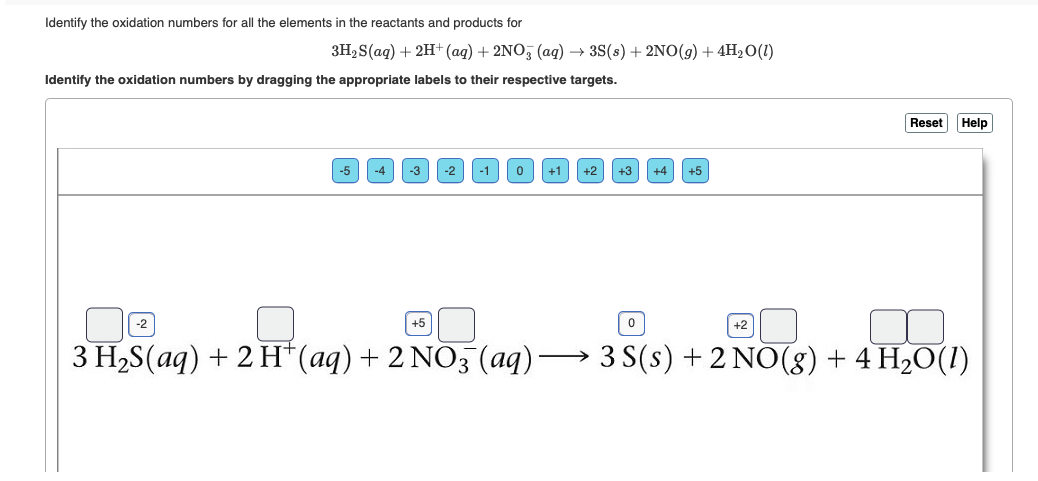 Solved Identify the oxidation numbers for all the elements | Chegg.com