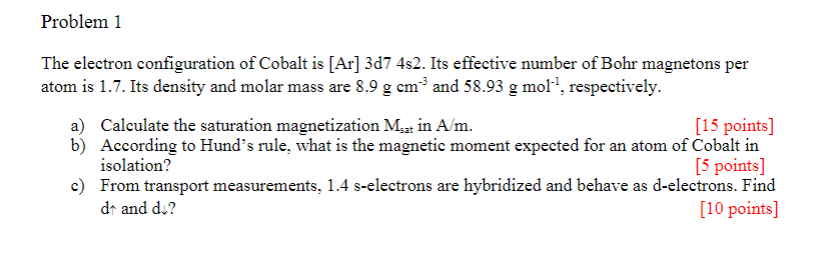 Electron Configuration Of Cobalt