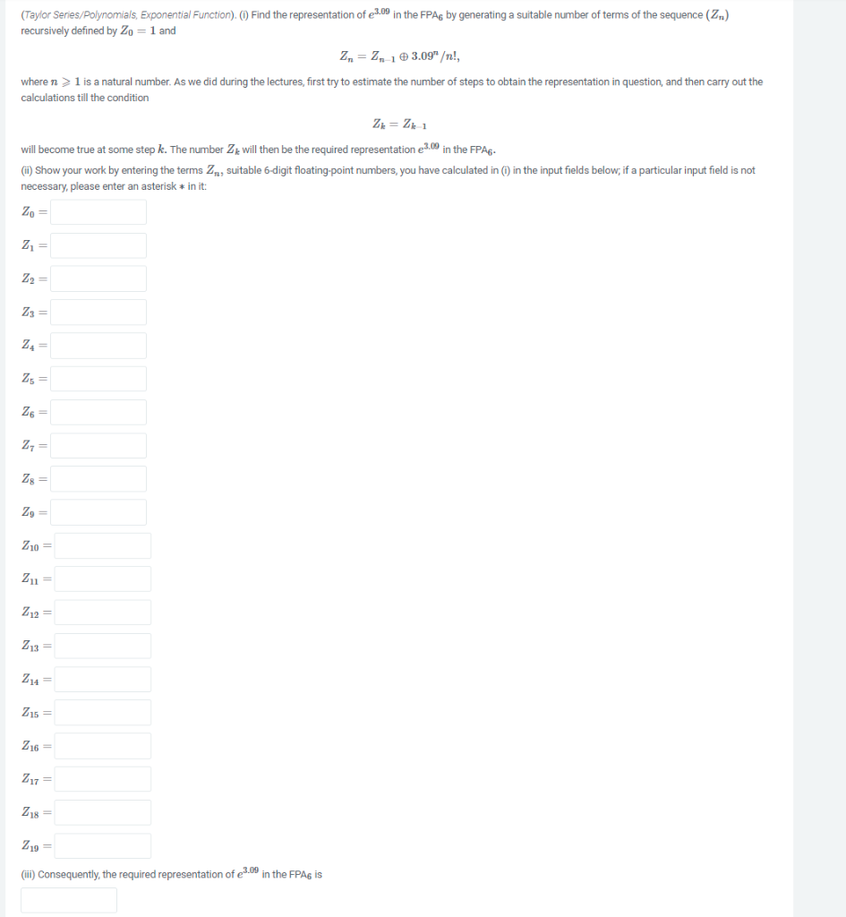 (Taylor Series/Polynomials, Exponential Function). | Chegg.com