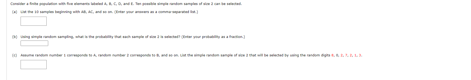 Solved Consider a finite population with five elements | Chegg.com