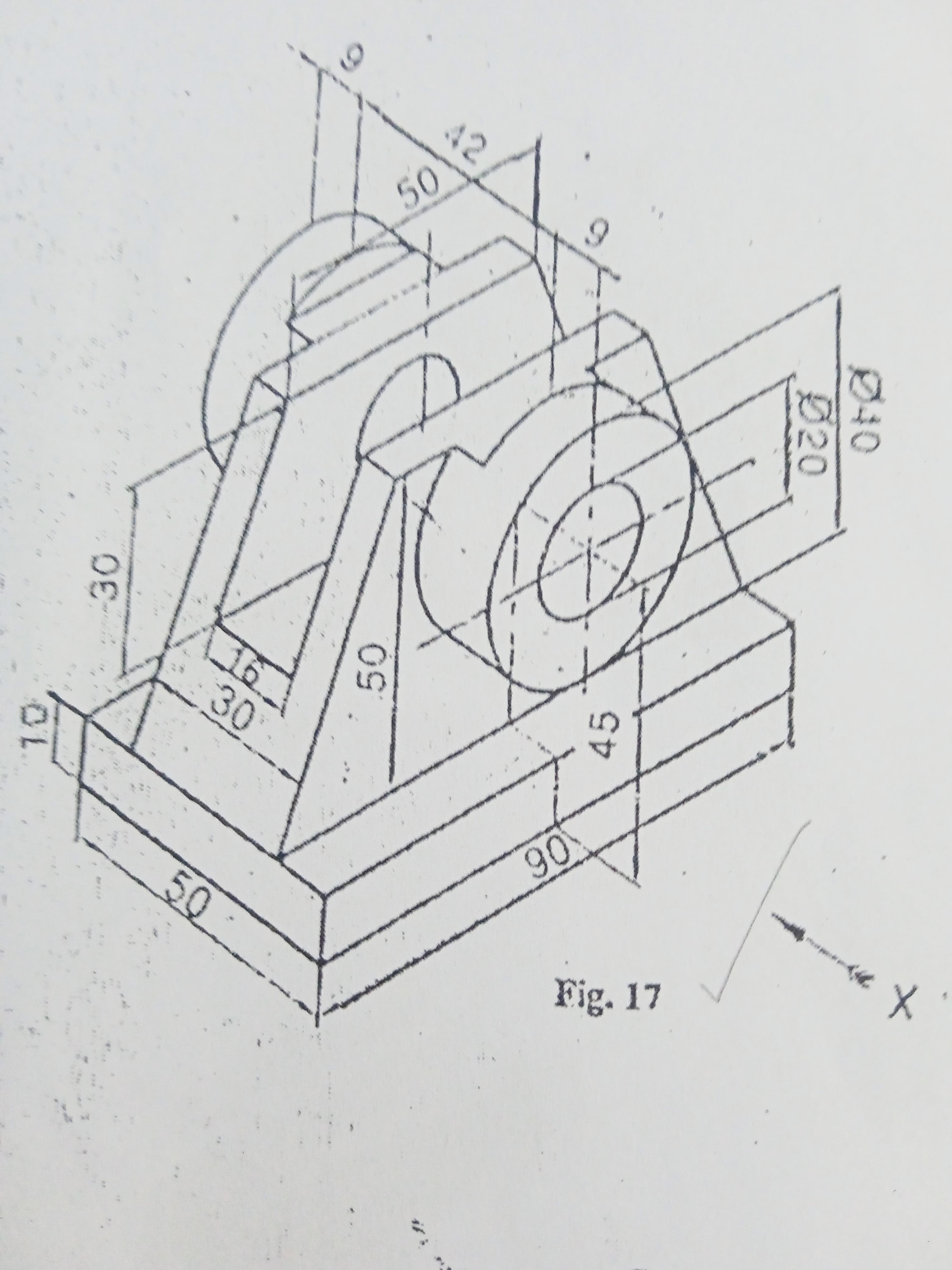Solved Draw its orthographic projection in first angle | Chegg.com