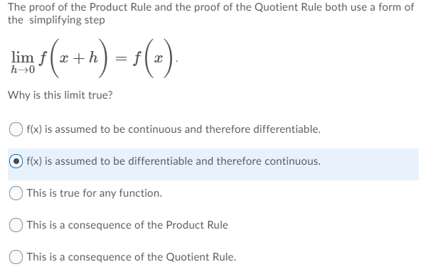 Solved The proof of the Product Rule and the proof of the | Chegg.com