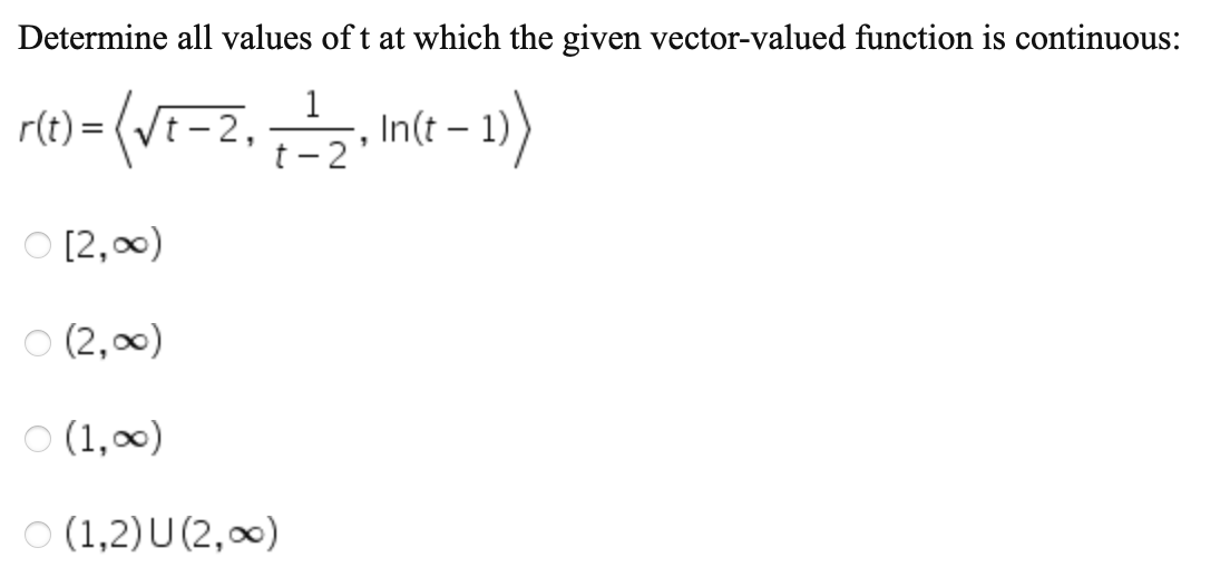 Solved Determine all values of t at which the given | Chegg.com