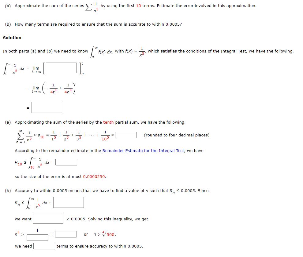 Solved (a) Approximate the sum of the series ∑n51 by using | Chegg.com