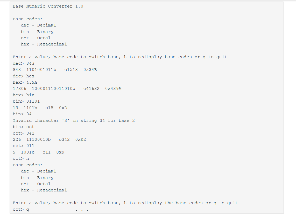 Solved 6.27 LAB: Base Converter In the previous labs, | Chegg.com